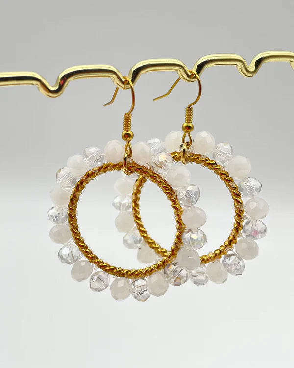 Bali Crystal Hoop Earrings - Orbis | Crafted in Bali | White Ginger Accessories