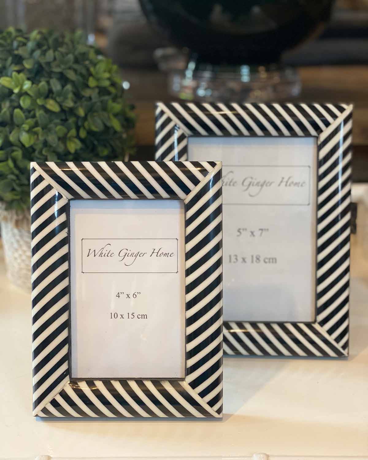 Black And White Stripe Frame Black And White Striped Lampshade With